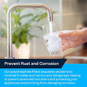 SpiroPure 10x2.5 Polyphosphate Water Filter, Anti-Scale Filter 10 Inch, Hard Water Filter, Scale Inhibitor, Salt Free Water Softener for Shower, Sink, & Whole House