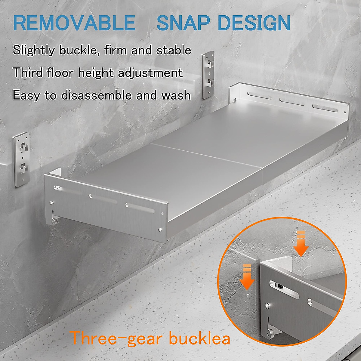 ECHLI Retractable Stainless Steel Wall Rack, Commercial Storage Rack, countertop Multifunctional Storage Bracket, Kitchen Seasoning Rack for Electric Oven Microwave (16-25.5 Brushed Nickel)