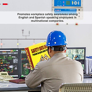 SDS Binder, Heavy Duty 3 Ring Binder 3 Inch, English Spanish Bilingual, 600 Safety Data Sheets Capacity