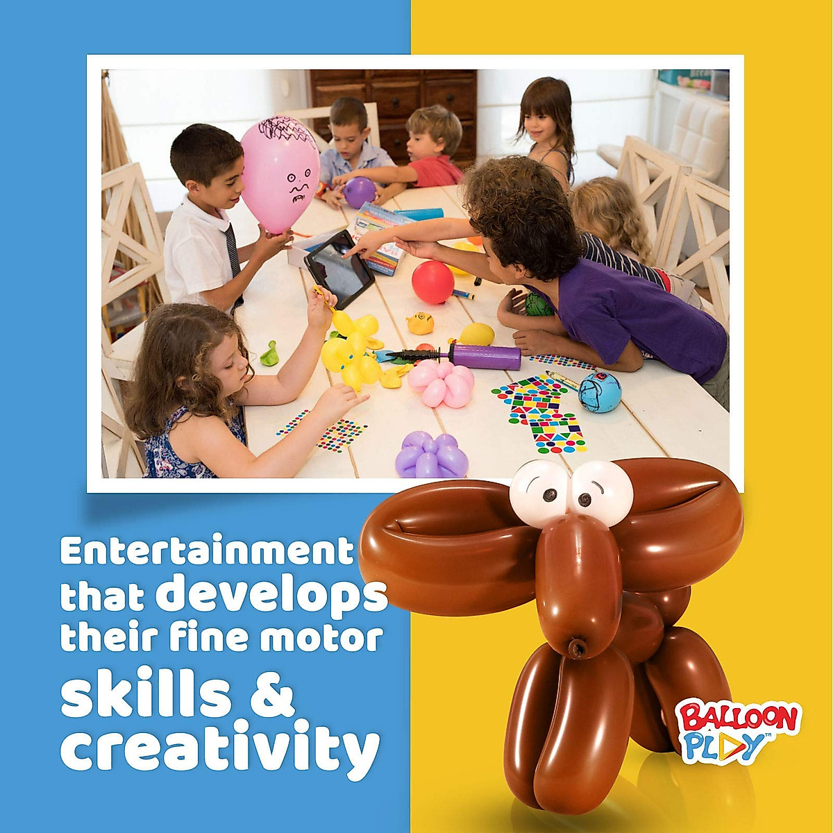 Deluxe Balloon Animal Kit with Web App 150 Balloons Balloon Pump Stickers Markers