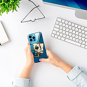 CaseYard Clear Soft & Flexible TPU Case for iPhone-13-Pro-Max Ultra Low Profile Slim Fit Thin Shockproof Transparent Protective Cover Drop Protective Case Skull Cards