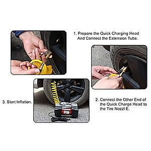 LDCRE Tire Air Chuck with Clip Adapter, Brass Locking Tire Inflator Nozzle Adapter Connect, No Leakage Tire Chucks for Vehicle Inflator Compressor Pump Connect Accessories Tool 8mm 1Pack