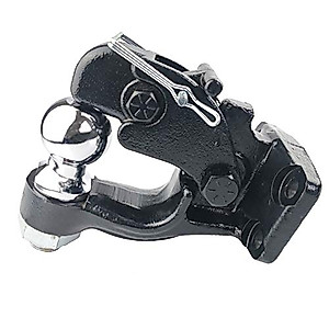 TOPTOW 64183 Pintle Hitch Receiver with 2 inch Hitch Ball, 16,000 lbs. Capacity, Bolt-on Pintle Hook, Fits for Pintle Mount, Fasteners Kit Included…