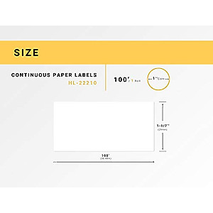 HOUSELABELS Compatible with DK-2210 Replacement Roll for Brother QL Label Printers; Continuous Length Labels; 1-1/7" x 100 feet (29mm*30.48m) - 12 Rolls