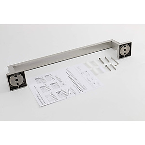 TocTen Bath Towel Rack - Square Base Thicken SUS304 Stainless Steel Towel Bar for Bathroom, Bathroom Accessories Towel Rod Heavy Duty Wall Mounted Towel Holder. (Brushed Nickel, 16)