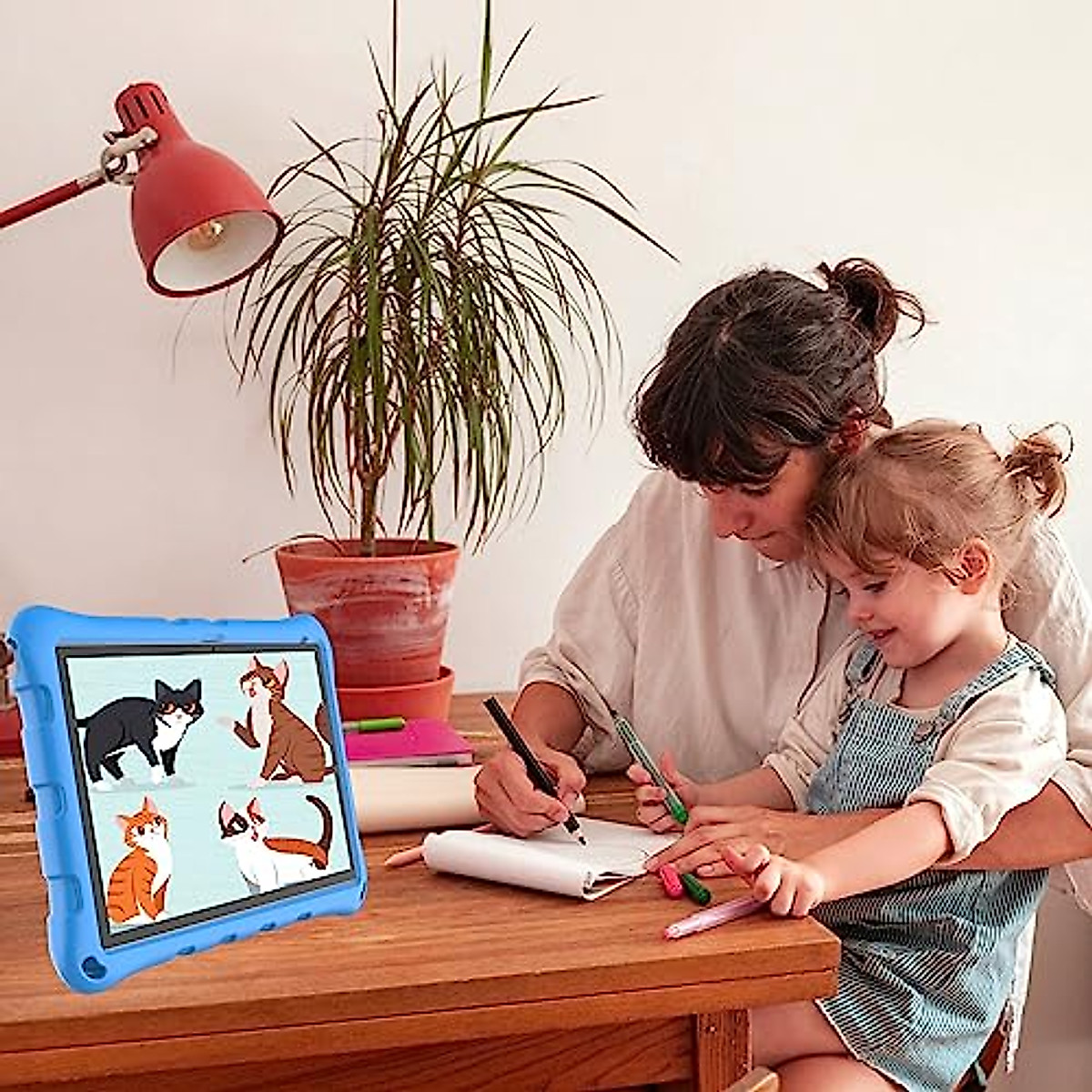 Kids Tablet 10 inch, Android 11 Tablet for Kids, 32GB ROM+2GB RAM, 1.5GHz Quad-core Toddler Tablet, 1280x800 IPS HD Eye-Care Touch Screen, 6000mAh Battery, 8MP Camera Tablets PC with Kid-Proof Case.