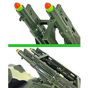 Big Daddy Military Missile Transport Army Truck Anti Aircraft Twin Missile Jungle Camouflage Toy Truck