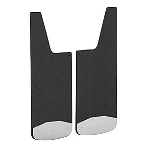 LUVERNE 251223 Universal Front or Rear 12-Inch x 23-Inch Textured Rubber Mud Guards with Stainless Steel Plates , Black