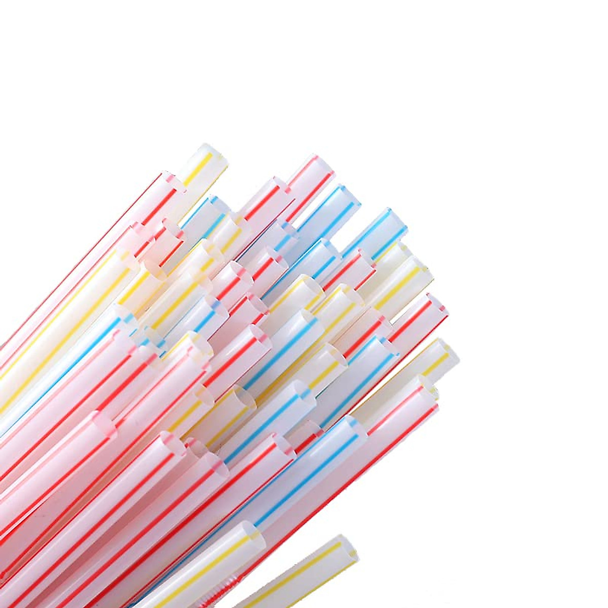 1000pcs Flexible straws,Plastic Drinking straws, 8" Long, Stripes Multiple Colors Straws ,suitable for various drinks, juice, milk, tea, cocktails, parties, daily use (1000pcs)