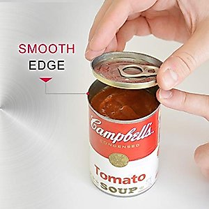 Zulay Smooth Edge Can Opener With Stainless Steel Blades - Ergonomic Grip Soft Edge Manual Can Opener - Smooth To Operate Hand Can Opener With Large Turn Knob - No Sharp Edges or Cuts