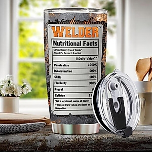 WONWIX Welder Gifts for Men Women Dad Welding Insulated Stainless Steel 20oz Coffee Cup Travel Mug Thermos Tumbler with Lid for Welders Husband Wife Christmas Birthday Mothers Fathers Day