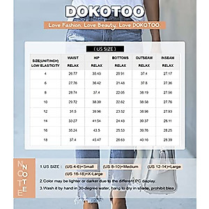 Dokotoo Womens Distressed Raw Hem Washed Jeans Ripped Slim Fit Boyfriend Denim Pants Sky Blue Small
