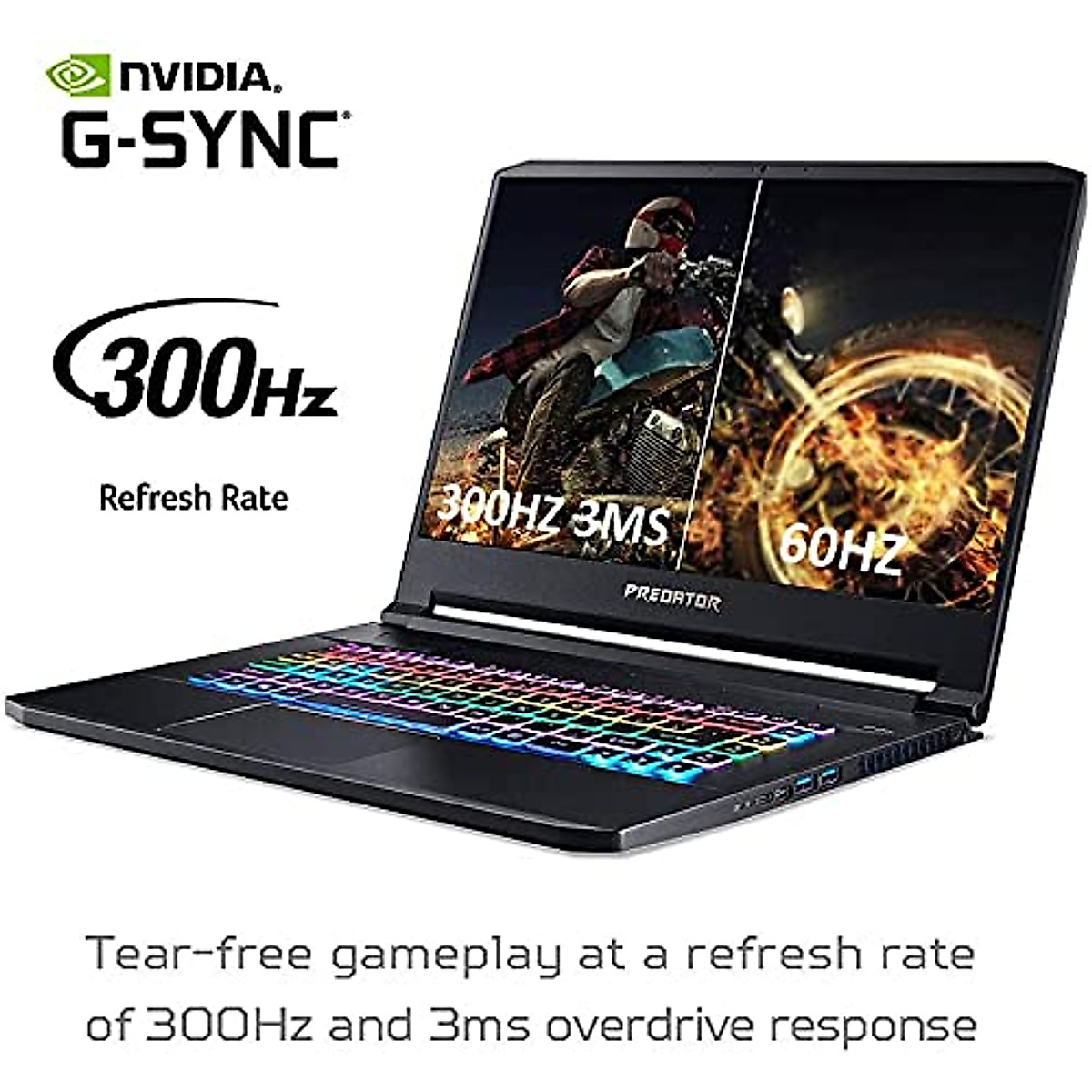 acer 2021 Newest Predator Triton 500 Gaming Laptop, 15.6" FHD NVIDIA G-SYNC Display 300Hz, Intel Core i7-10750H, GeForce RTX 2070 Super, 32GB DDR4 RAM, 1TB NVMe SSD, Wi-Fi 6, RGB Backlit KB,Win10