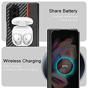 ZTOFERA for Samsung Galaxy Z Fold 3 5G Case,Carbon Fiber Premium PU Leather Ultra Thin Shookproof Anti-Fall Folding Screen Phone case Compatible with Samsung Galaxy Z Fold 3 5G(2021)-Black