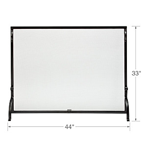 UniFlame, S-1028, Medium Wrought Iron Spark Guard Fireplace Screen (44" Wide x 33" Tall)