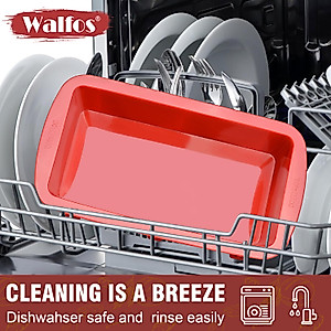 Walfos Silicone Bread Loaf Pan，9 x 5 inch Non-Stick Silicone Loaf Pans For Baking Set of 2，Perfect For Bread, Cake, Meatloaf, BPA Free and Dishwasher Safe