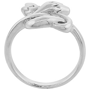 Sterling Silver Tulips Ring for Women Hefty Flawless Polished Finish 3/4 inch size 6