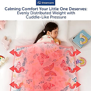 DREAMCARE Kids Weighted Blanket 5 Pounds, Cooling Weighted Blanket Kids, Weighted Blanket for Kids, 36"x 48" Toddler Weighted Blanket, Soft Weighted Blankets, Weighted Blanket for Toddler (Butterfly)