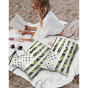 Funnywall88 Waterproof Throw Pillow Covers Set of 2 Camo Couch Pillow Cases Outdoor Sofa Cushion Cover Home Decor for Bed Living Room, 20" x 12"