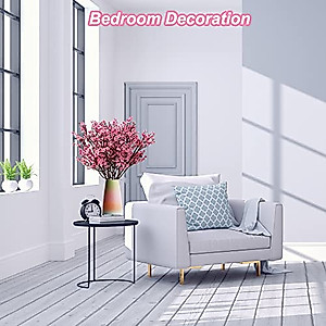 EOOLEOW Artificial Flowers Cherry Blossom Decor - 8 Pcs 19.7 Inch Fake Silk Flowers (Not Include Vase), Faux Flowers Bouquet for Home Decor Indoor (Pink)