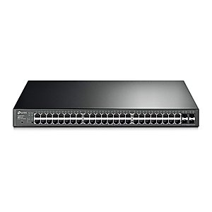 TP-Link 48 port gigabit PoE switch | 48 PoE+ Port @384W, w/ 4 SFP Slots | Smart Managed | Limited Lifetime Protection | Support L2/L3/L4 QoS, IGMP and LAG | IPv6 and Static Routing (T1600G-52PS)