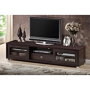 Baxton Studio Beasley 5-Shelf Wood TV Stand, Dark Brown (118-6481-HiT)