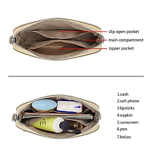 YALUXE Leather Wristlets for Women Clutch Wallet Wrist Strap Crossbody Zip Pocket long Shoulder Chain