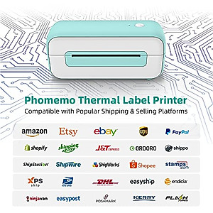 Label Printer with Thermal Shipping Blue Label - 4" x 6", 500 Sheets
