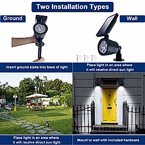 Westinghouse 2-in-1 Solar Spot Lights Outdoor, Auto on/Off Decorative Solar Landscape Spotlights, Weather Resistant Wall Lights for Pool Yard Porch Garden Driveway Walkway, 2 Pack, White Light
