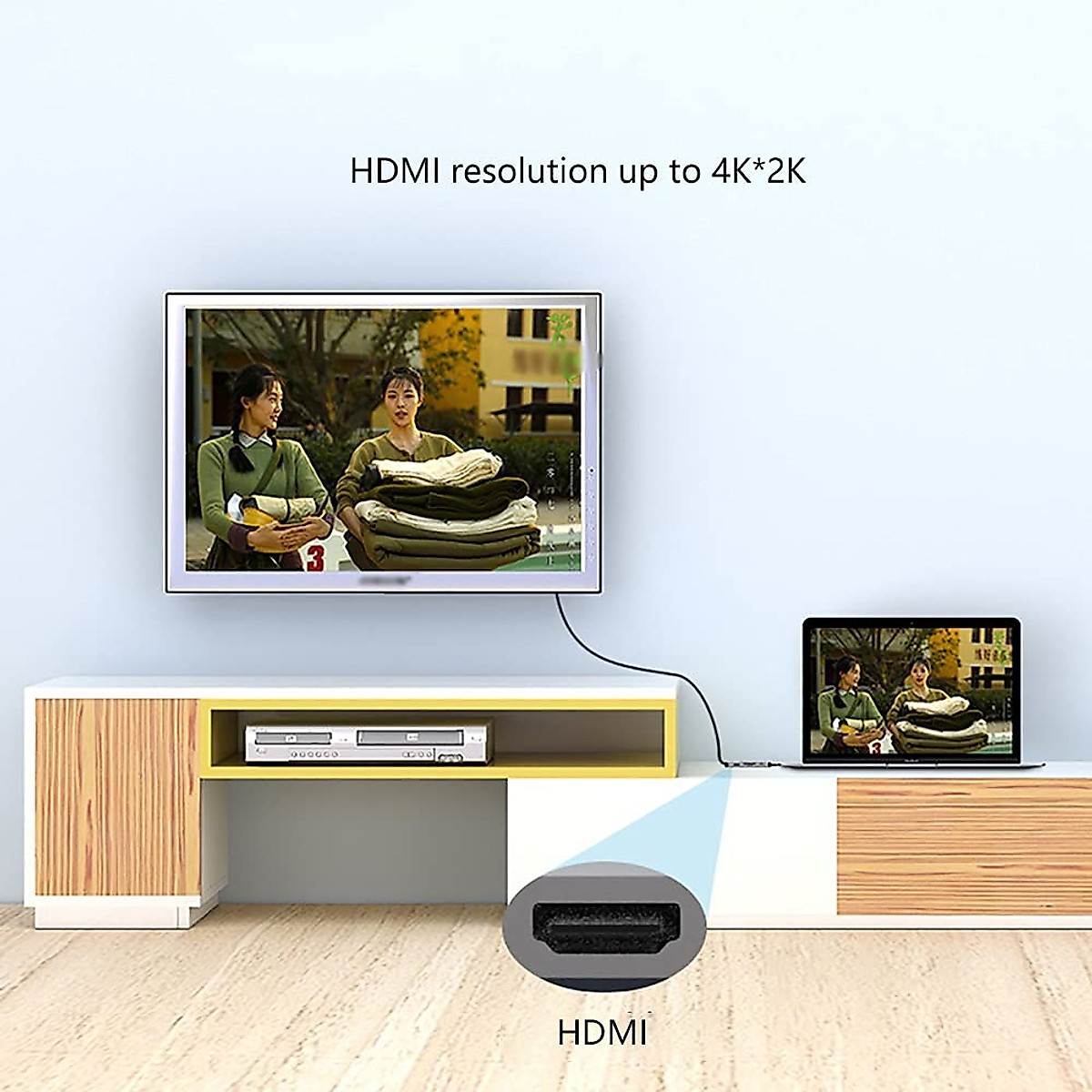 Port Expander USB C Docking Station 8-in-1 USB C Adapter USB C Hub with 4K HDMI, PD 60W, 2 USB 3.0 Port, SD/TF Card Reader, 2 3.5mm Port USB Splitter