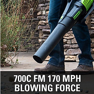 Greenworks PRO 170 MPH 700 CFM 60V Battery Cordless Handheld Leaf Blower (Tool Only), (BL60L02)