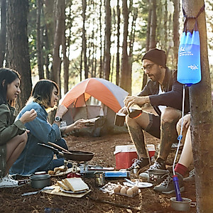 Membrane Solutions Gravity Water Filter Pro 6L, 0.1-Micron Versatile Water Purifier Camping with Adjustable Tree Strap Storage Bag, Survival Gear for Group Emergency Preparedness