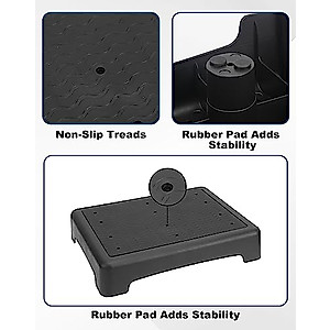 Step Stool for Adults, Heavy Duty, Anti-Slip, Ideal for Outdoor, Kitchen, Bathroom, Bedroom, Plastic, Holds 440 lbs, Half Step Ladder(Medium-Sized)