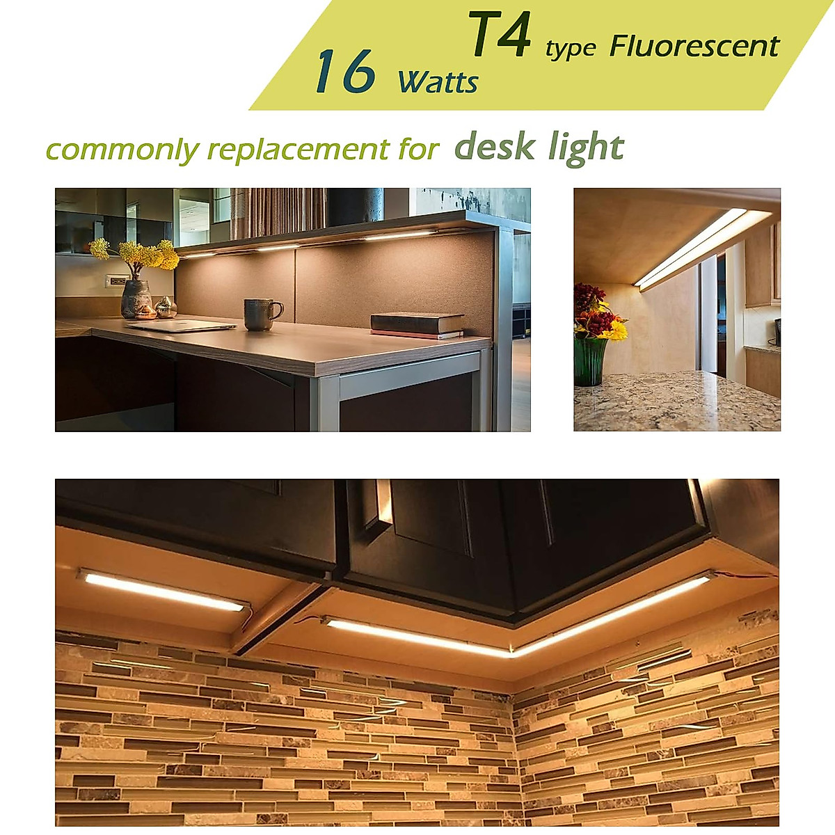 17'' T4 16W Warm White Fluorescent Bulb Replacement Furnlite FC-952 Light,Westek 20125 - FA200WBC,16 Watt 120V Linear 3000K FC-953,G5 Base (3 Pack)