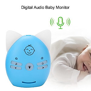 Wene Baby Sound Monitor, Blue Audio Baby Monitor Night Light for Home for Baby Sleeping for Elderly Two Way Talk(American Standard (100-240V))