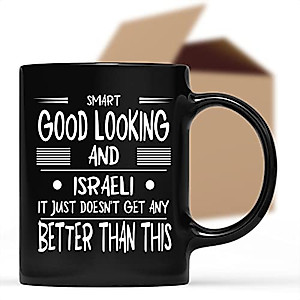 Smart Good and Israeli Funny Gifts for Men Women Coworker Family Lover Special Gifts for Birthday Christmas Funny Gifts Presents Gifts 11 oz Ceramic Coffee Mug