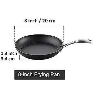 Cooks Standard Frying Omelet Pan, Classic Hard Anodized Nonstick 8-Inch/20cm Saute Skillet Egg Pan, Black