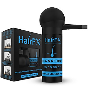 HairFX Hair Perfecting 2-in-1 Kit (DARK BROWN) Set Includes Natural Undetectable Hair Thickening Fibers & Spray Applicator Pump Nozzle | Instant Thick Fuller Hair Conceals Hair Loss 15 Sec Women & Men