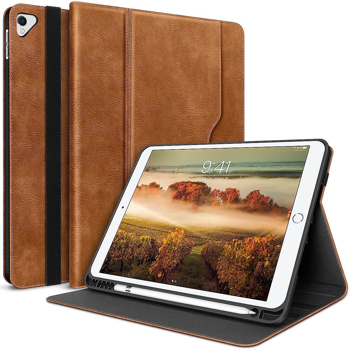 H HOLIMET Case for iPad 9th/8th/7th Generation 2021/2020/2019 10.2 Inch with Pencil Holder Soft TPU Back Smart Cover Auto Wake/Sleep