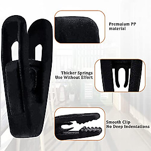 Velvet Hangers Clips, DIGHEIGG Clothes Pins for Pants Hangers Skirt Hangers, Black Strong Clips for Kids Toddler Hanger for Closet Organizer 16 Pack