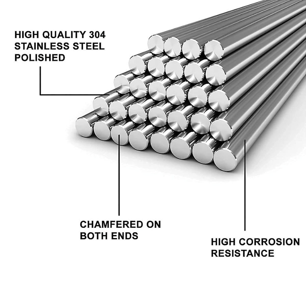 10pcs 1mm x 300mm 304 Stainless Steel Rods, Metal Solid Round Shaft Rods Lathe Bar Stock for DIY Crafts Model Car Helicopter Airplane