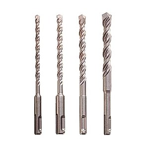 Rannb Rotary Hammer Bit Set SDS Plus Bits Set for Concrete Masonry Wall 6+8+10+12mm - 4pcs