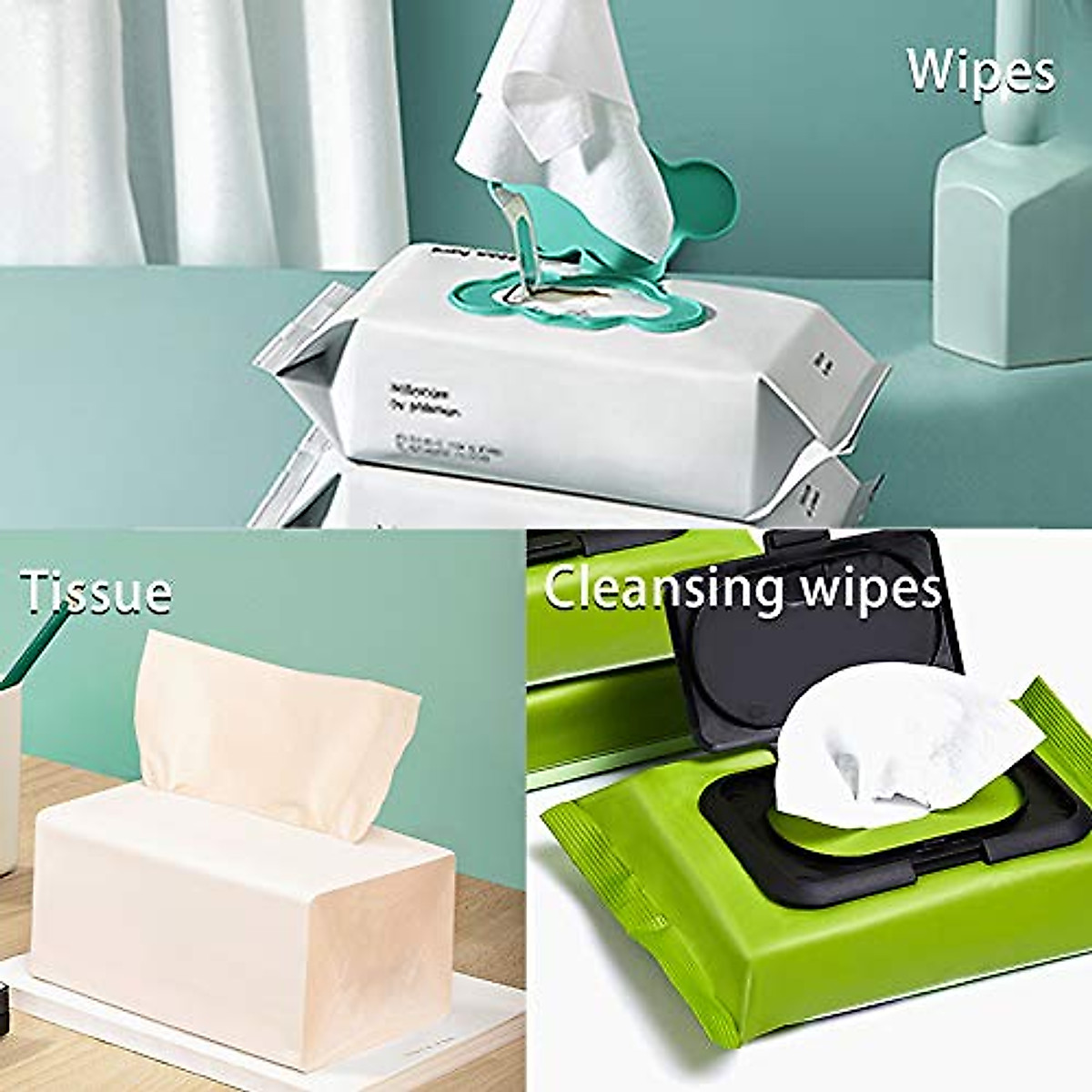 Jitnetiy Removable Wipes Dispenser Large Wipes Case Holder Container Keeps Wipes Fresh (Dark Brown)