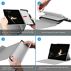 Fintie Case for Microsoft Surface Go 3 2021 / Surface Go 2 2020 / Surface Go 2018 10-inch Tablet - Multiple Angle Hard Shell Business Cover, Compatible with Type Cover Keyboard (Composition Book)