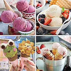 4 Pack Ice Cream Pint Containers, Replacement for Ninja Creami Pints and Lids, Compatible with NC299AMZ & NC300s Series Creami Ice Cream Makers, BPA Free, Dishwasher Safe, Grey/Pink/Green/Lake Blue