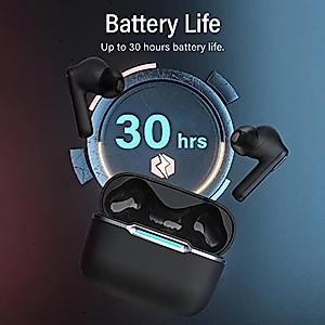 Wireless Earbuds Bluetooth 5.1 Headphones with Wireless Charging Case IPX7 Waterproof Stereo Earphones in-Ear Built-in Mic Headset, Auto Pairing Headphones for iPhone/Samsung/iOS/Android (Black)