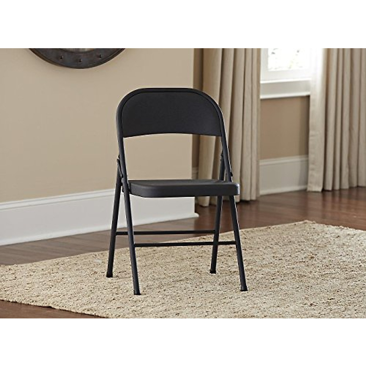 Cosco Black, Steel Folding Chair, 4 Pack