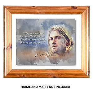 Laugh At Me Kurt Cobain Inspirational Quote - 8 x 10 Unframed Print - Wall Art for Home Office, Music Guitar Studio, Mancave - Great Gift for Rock Musicians