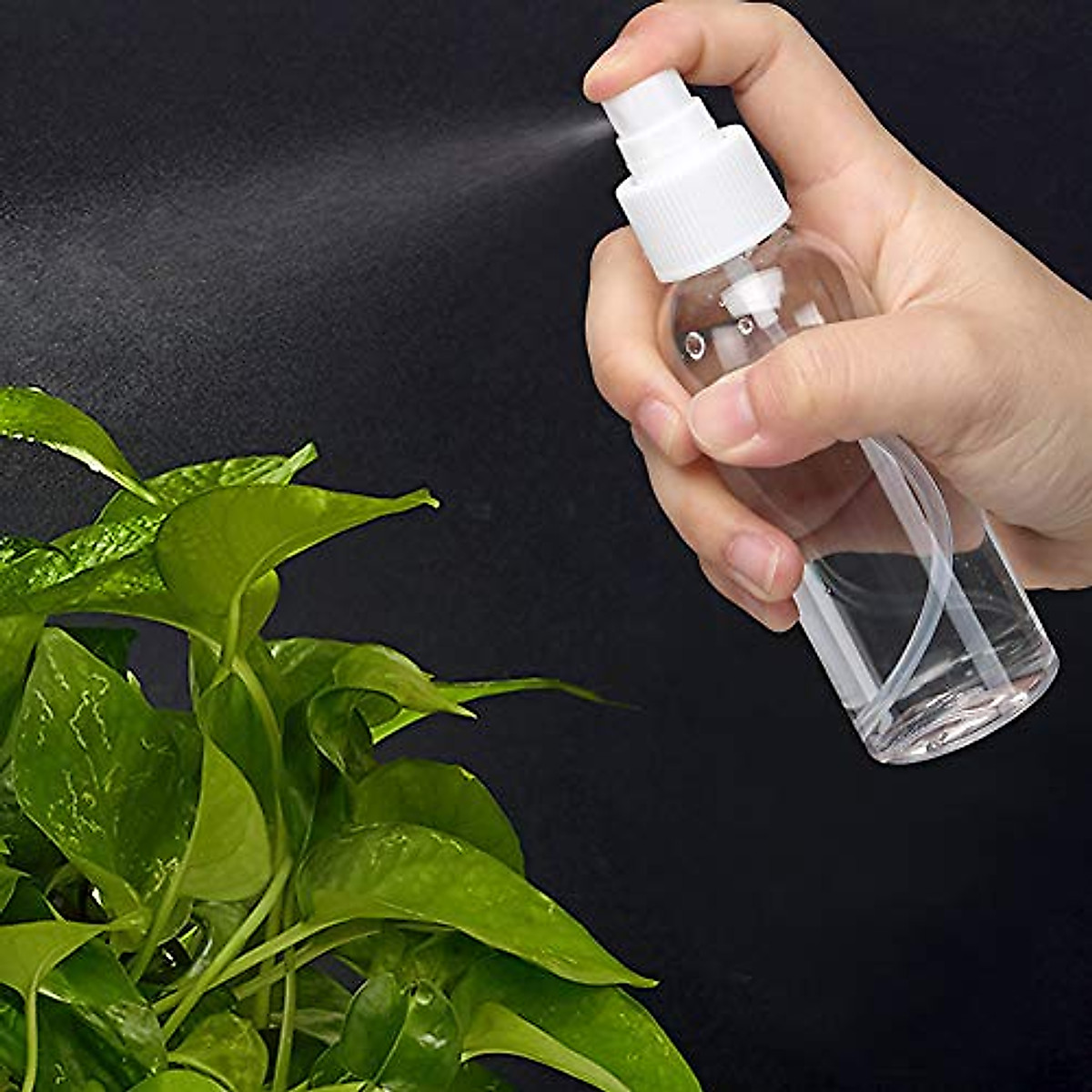 Fine Mist Spray Bottle 3.4oz/100ml Clear Travel Bottles Leak Proof for Makeup Cosmetic Containers (CLEAR)