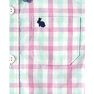 Gymboree,Long Sleeve Bodysuit and Chino Shorts Set,Tea Plaid/White,9-12 Months